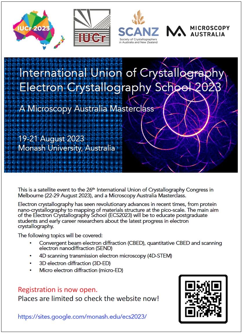Electron Crystallography School 2023 - Centre for Microscopy and Microanalysis - University of ...